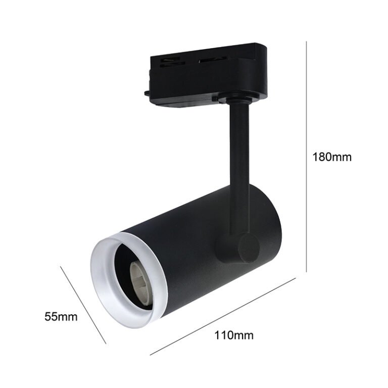 FOCO RIEL PORTA GU10 NEGRO LONG - Revestiled